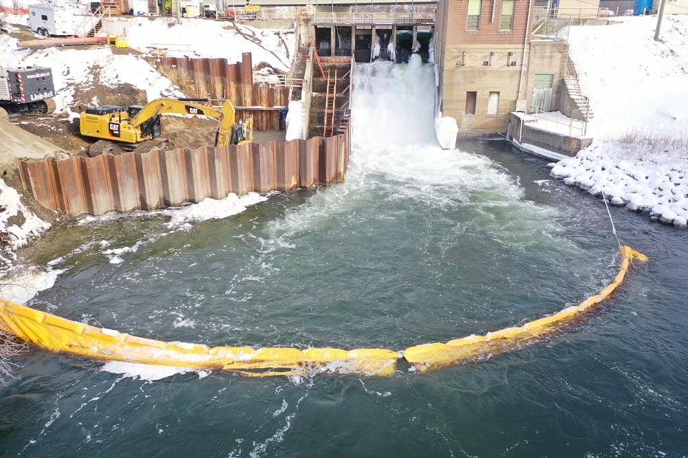 How We Installed a New Spillway Wall at a Private Hydropower Dam