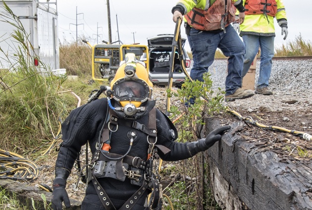 Underwater Inspections of Railroad Bridges | J.F. Brennan Company