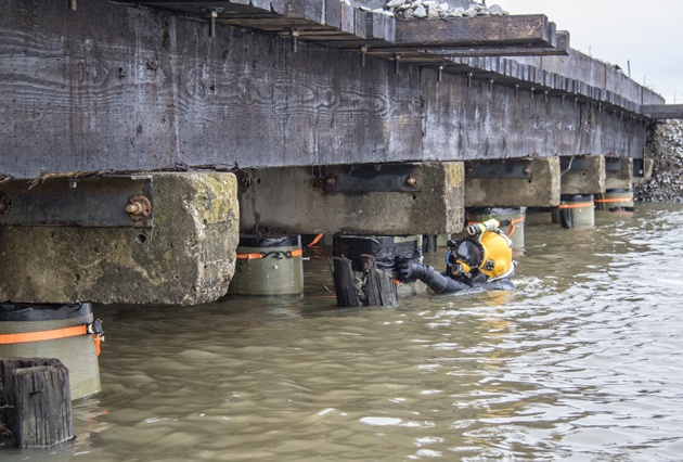 Underwater Inspections of Railroad Bridges | J.F. Brennan Company