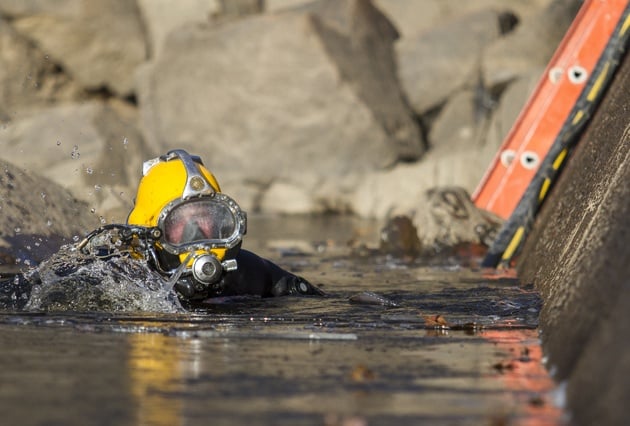 Underwater Inspections of Railroad Bridges | J.F. Brennan Company
