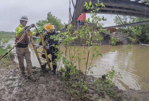 Underwater Inspections of Railroad Bridges | J.F. Brennan Company